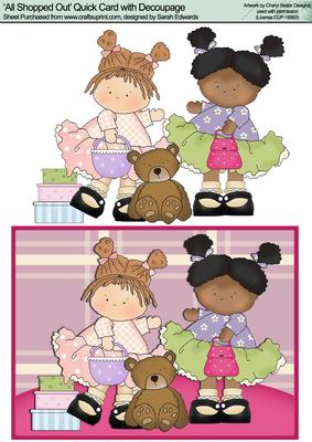 'all Shopped Out' Quick Card with Decoupage - CUP42584_172 | Craftsuprint