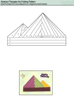 Abstract Triangles Iris Folding Pattern - CUP43672_172 | Craftsuprint