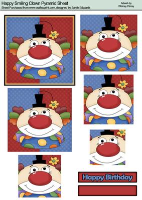 Happy Smiling Clown Pyramid Sheet - CUP65155_172 | Craftsuprint