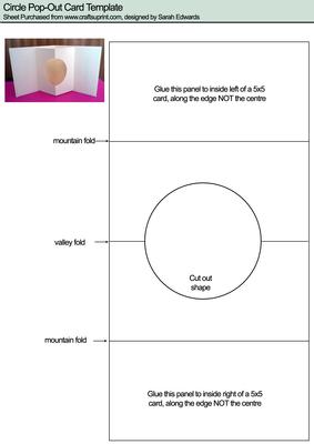 Circle Pop-out Card Template - CUP66923_172 | Craftsuprint