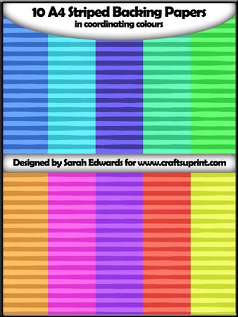Bright Stripes Backing Paper Kit - CUP67325_172 | Craftsuprint