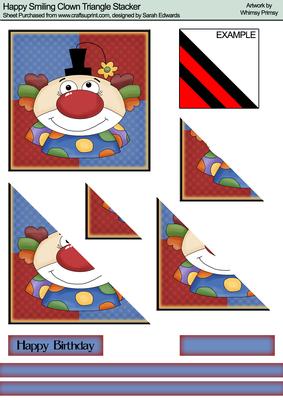 Happy Smiling Clown Triangle Stacker - CUP68920_172 | Craftsuprint