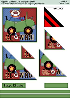 Happy Clown in a Car Triangle Stacker - CUP68922_172 | Craftsuprint