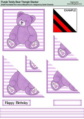 Purple Teddy Bear Triangle Stacker - CUP69375_172 | Craftsuprint