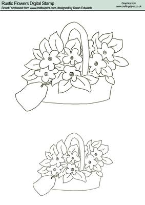 Rustic Flowers Digital Stamp - CUP74453_172 | Craftsuprint