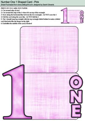 Number One 1 Shaped Card - Pink - CUP81884_172 | Craftsuprint