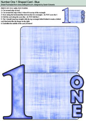 Number One 1 Shaped Card - Blue - CUP81887_172 | Craftsuprint