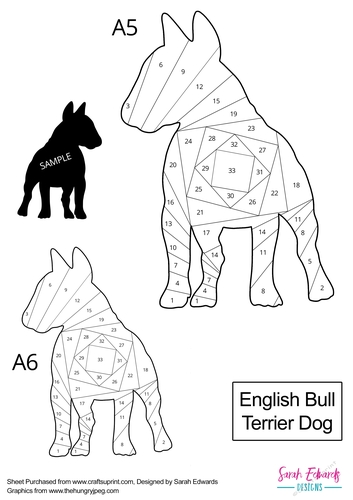 English Bull Terrier Dog Iris Folding Pattern - CUP832812_172 ...