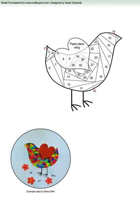 Folk Art Birdy Iris Folding Pattern - CUP92609_172 | Craftsuprint