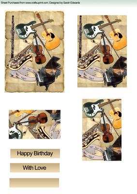 Musical Instruments Pyramid Sheet - CUP92901_172 | Craftsuprint