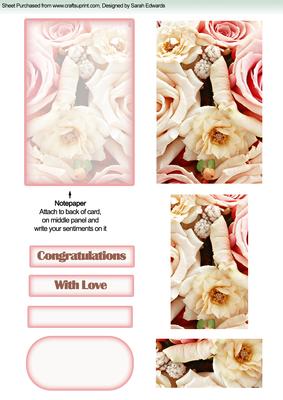 Rose Bouquet Castle Card Sheet 2 - CUP94809_172 | Craftsuprint