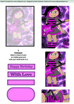 Rock Star Chick Castle Card Sheet 2 - CUP95981_172 | Craftsuprint