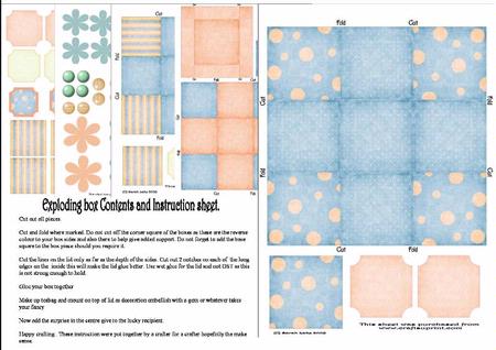 Exploding Box Kit in Orange and Blue with Floral Design - CUP10676_27 ...