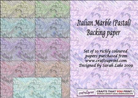 Italian Marble Effect Paper Pastal - CUP15620_27 | Craftsuprint