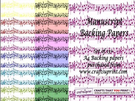 Musical Note Backing Sheets - CUP16084_27 | Craftsuprint