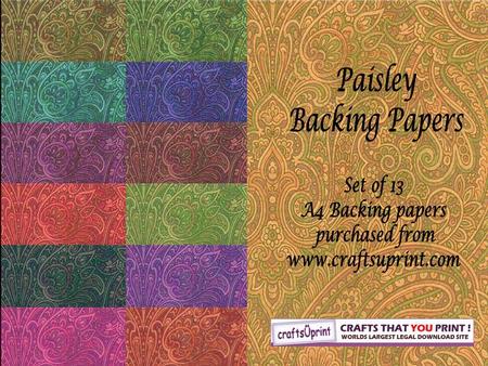 Paisley Backing Sheet - CUP16087_27 | Craftsuprint