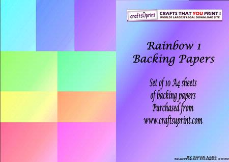 Rainbow Backing Sheets Set 1 - CUP17394_27 | Craftsuprint