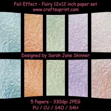 Foil Effect 12 x 12 Pearlescent Papers in Fairy Colours - CUP209326_28 ...