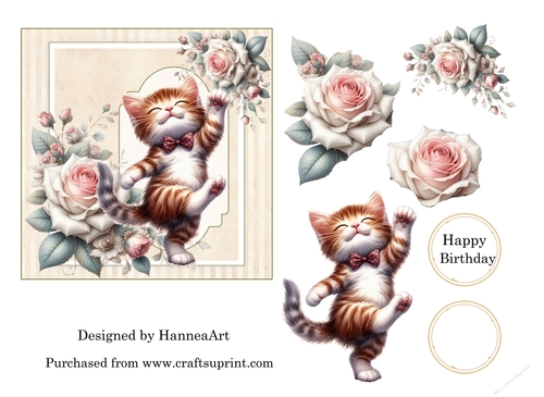 Cute Cat step by step sheet - CUP1294091_73451 | Craftsuprint
