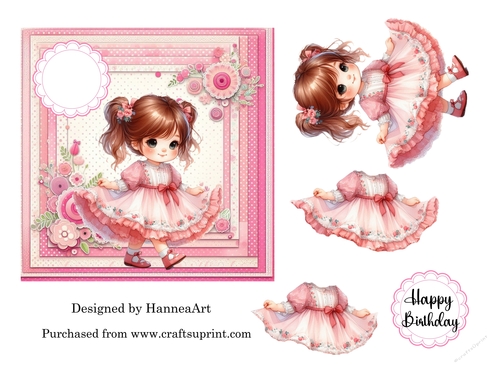 Sweet little girl step by step sheet - CUP1294105_73451 | Craftsuprint
