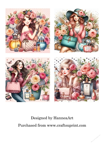 Girl, shopping, collage sheet - CUP1294149_73451 | Craftsuprint