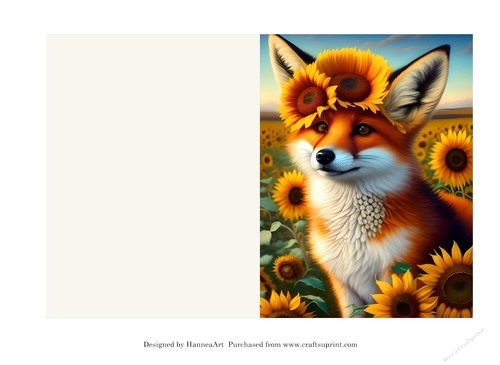 Fox card, quick card - CUP1294193_73451 | Craftsuprint