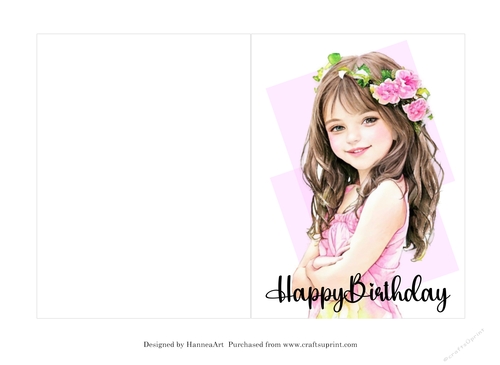 Cute girl card, quick card - CUP1294197_73451 | Craftsuprint