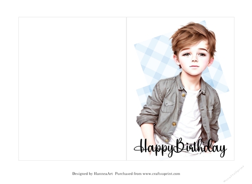 Cute boy card, quick card - CUP1294198_73451 | Craftsuprint