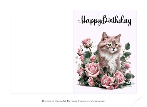 Cute cat card, quick card - CUP1294199_73451 | Craftsuprint