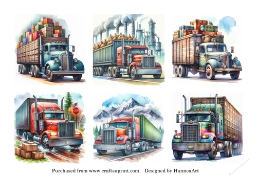 Truck collage sheet - CUP1294597_73451 | Craftsuprint
