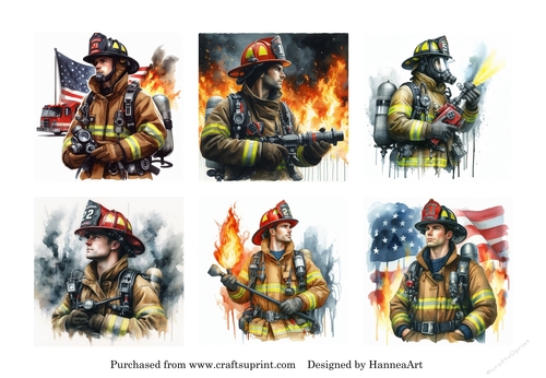 Firefighter collage sheet - CUP1294598_73451 | Craftsuprint