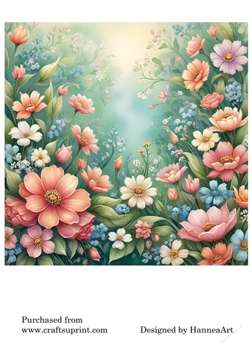Beautiful floral background A4 sheet - CUP1294921_73451 | Craftsuprint
