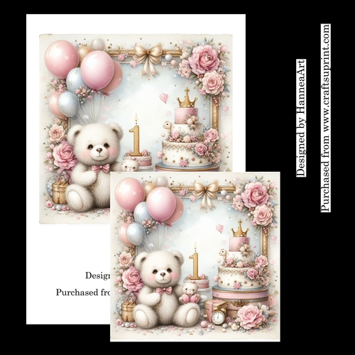 Birthday bear background PU/CU/CU4CU - CUP1295133_73451 | Craftsuprint