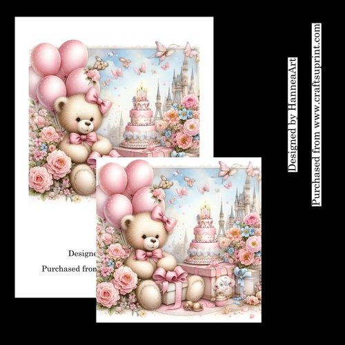 Birthday bear background PU/CU/CU4CU - CUP1295134_73451 | Craftsuprint
