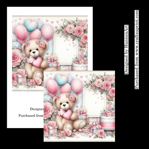 Birthday bear background PU/CU/CU4CU - CUP1295135_73451 | Craftsuprint