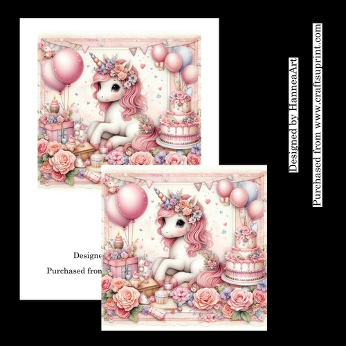 Birthday unicorn background PU/CU/CU4CU - CUP1295136_73451 | Craftsuprint