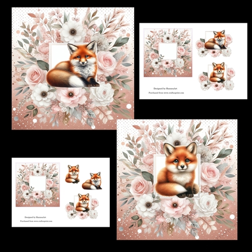 Cute fox quick cards - CUP1295771_73451 | Craftsuprint