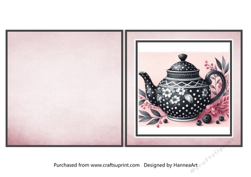 Tea pot cut and fold card - CUP1296506_73451 | Craftsuprint