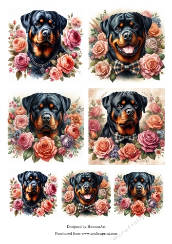 Rockweiller dog collage sheet - CUP1296540_73451 | Craftsuprint