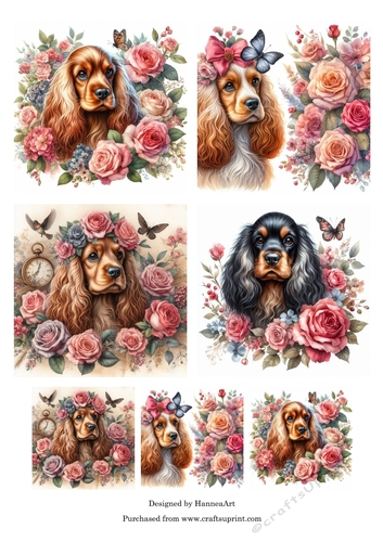 Cocker Spaniel Dog collage sheet - CUP1296552_73451 | Craftsuprint