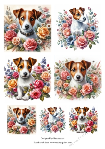 Jack Russel Terrier Dog collage sheet - CUP1296556_73451 | Craftsuprint