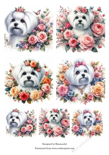 Maltese Dog collage sheet - CUP1296561_73451 | Craftsuprint