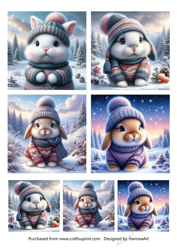 Bunny collage sheet - CUP1296691_73451 | Craftsuprint