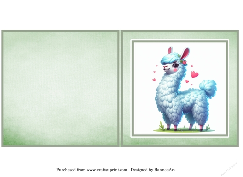Lama cut and fold card - CUP1297000_73451 | Craftsuprint