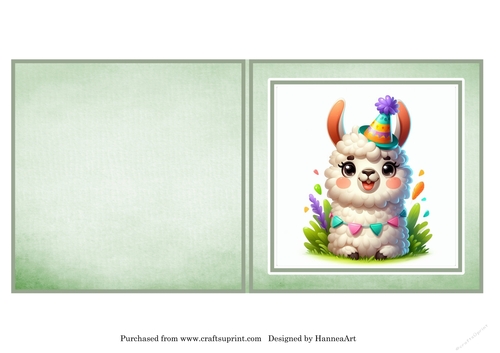 Lama cut and fold card - CUP1297002_73451 | Craftsuprint