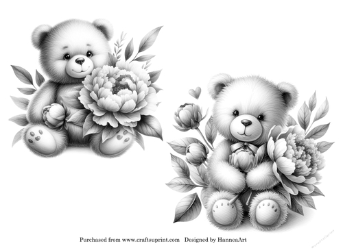 Teddy bear digital stamps - CUP1297375_73451 | Craftsuprint
