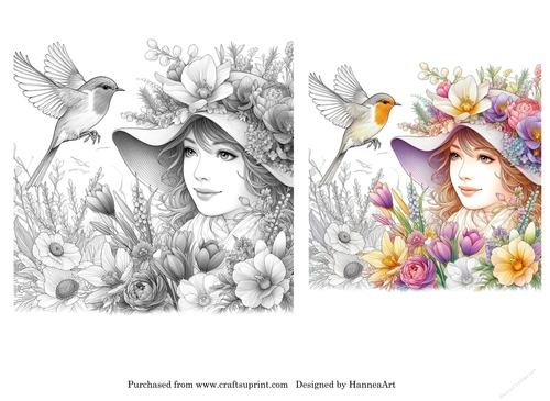 Floral digital stamps - CUP1297382_73451 | Craftsuprint