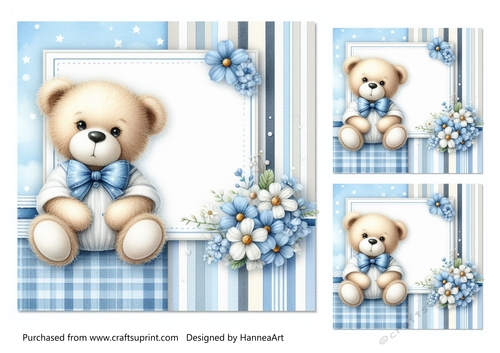 Cute teddy bear topper - CUP1297521_73451 | Craftsuprint