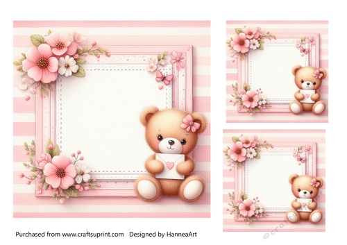 Cute teddy bear topper - CUP1297525_73451 | Craftsuprint