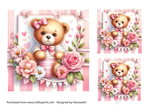 Cute teddy bear topper - CUP1297530_73451 | Craftsuprint